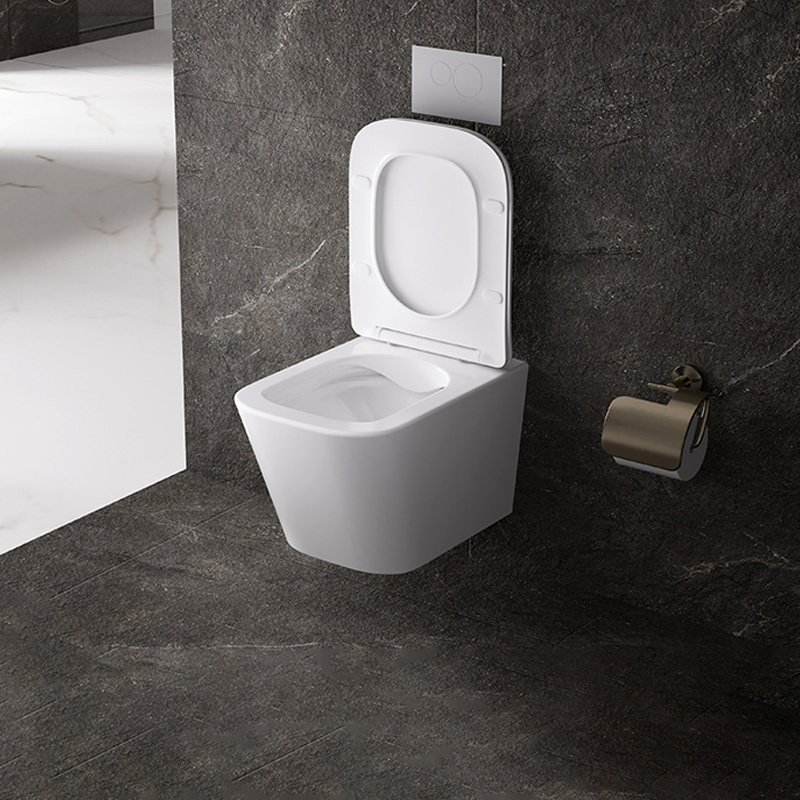 MISKA WC WISZĄCA RIMLESS AQUA-WH-03 BIAŁA DESKA WOLNOOPADAJĄCA DUROPLAST - sklep Hydrosan.eu